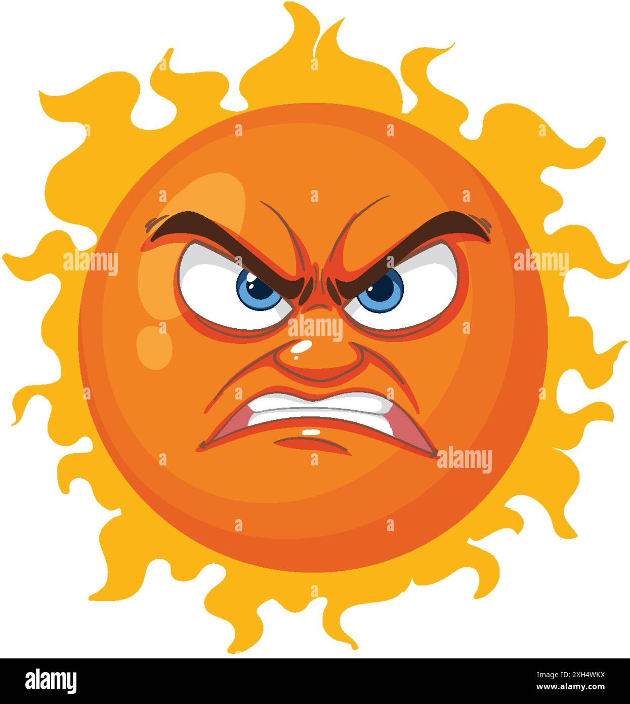 A furious sun with an intense expression Stock Vector Image & Art - Alamy