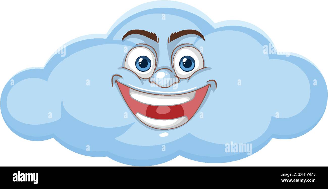Smiling cloud with expressive eyes and mouth Stock Vector Image & Art ...