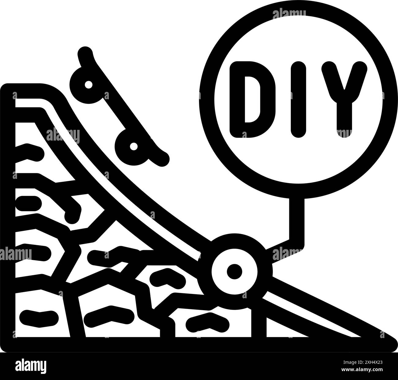diy skate spot skateboard line icon vector illustration Stock Vector ...