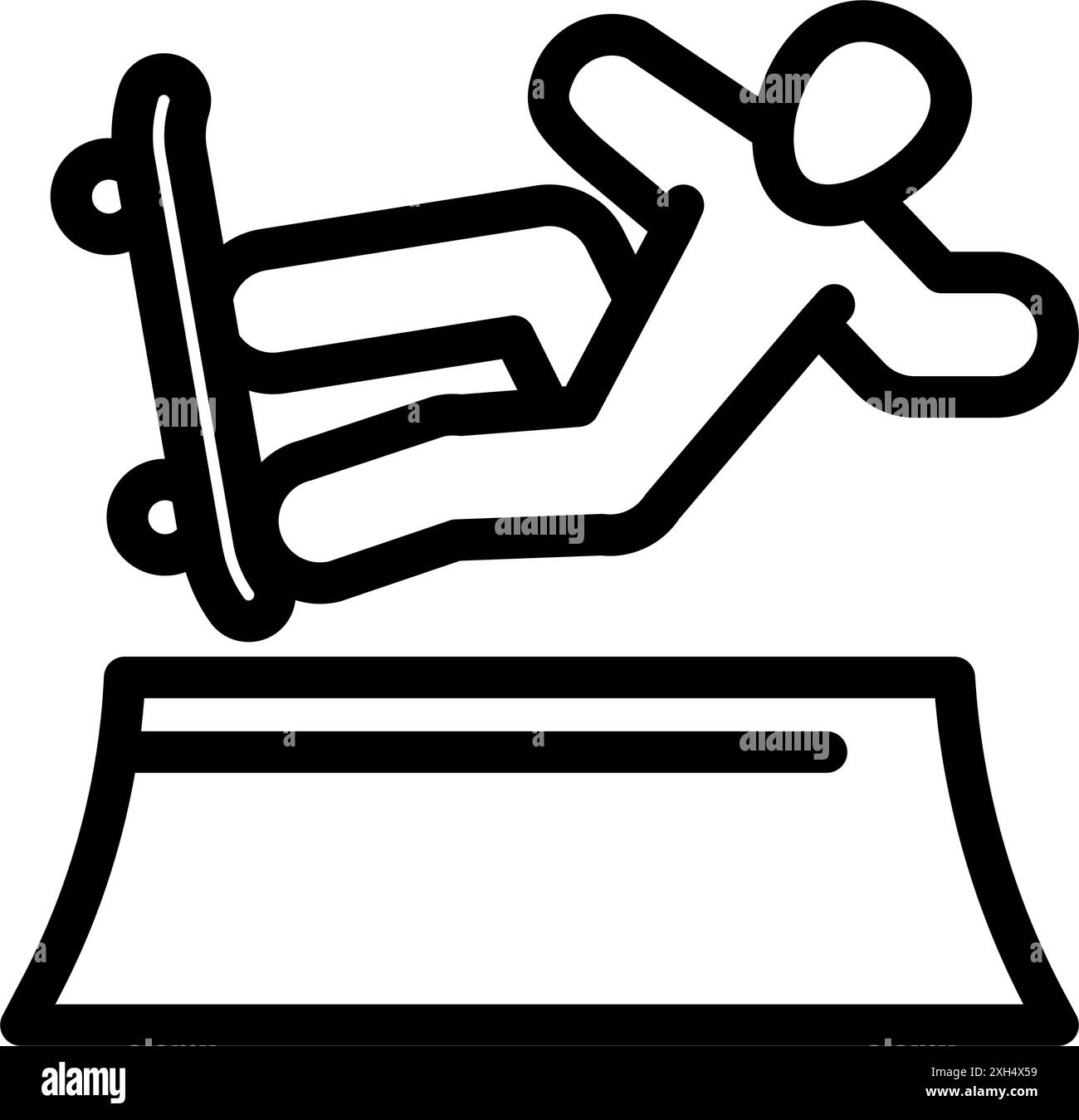 vert skating skateboard sport line icon vector illustration Stock ...