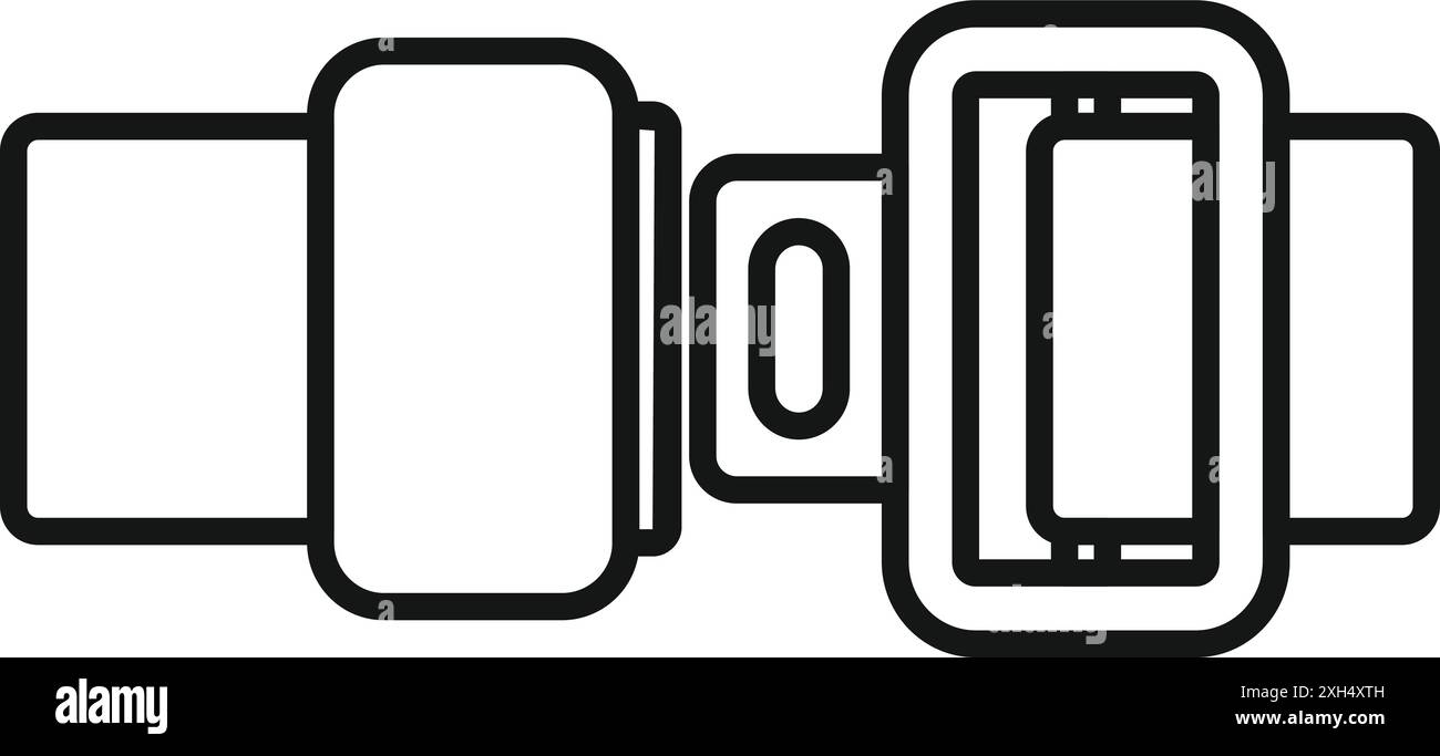 Line drawing of a seat belt buckle locking in place, emphasizing the ...