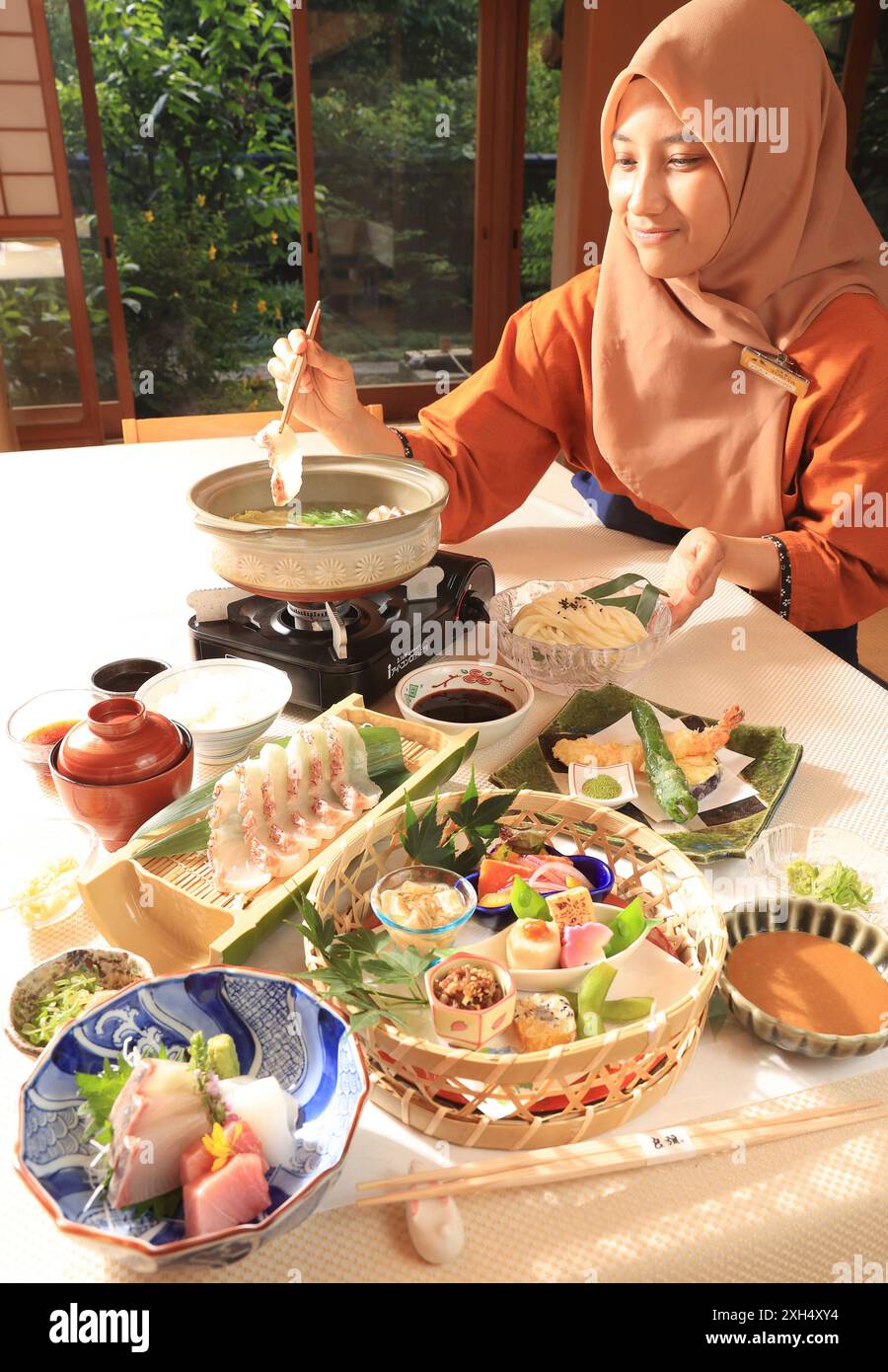 Halal-compliant meals are offered a Kyoto cuisine restaurant Yoshiya in ...