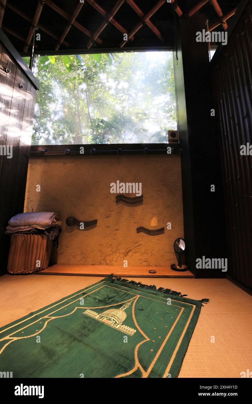 A room for Muslims to pray is set at a Kyoto cuisine restaurant Yoshiya ...