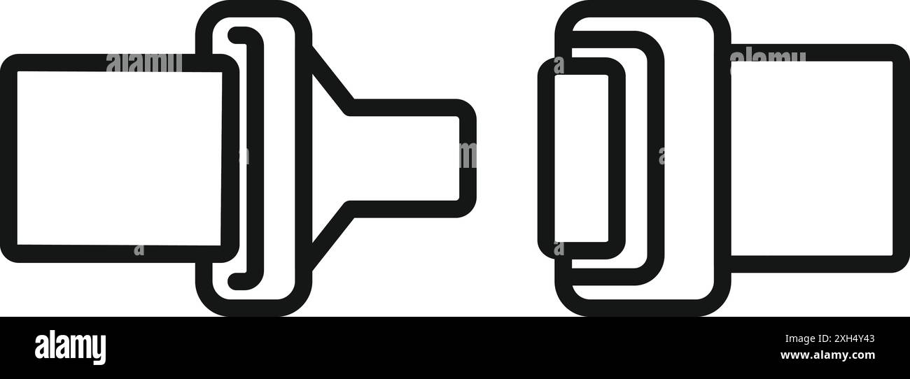 Plumbing fixture pipe connector icon set detailing two different ...