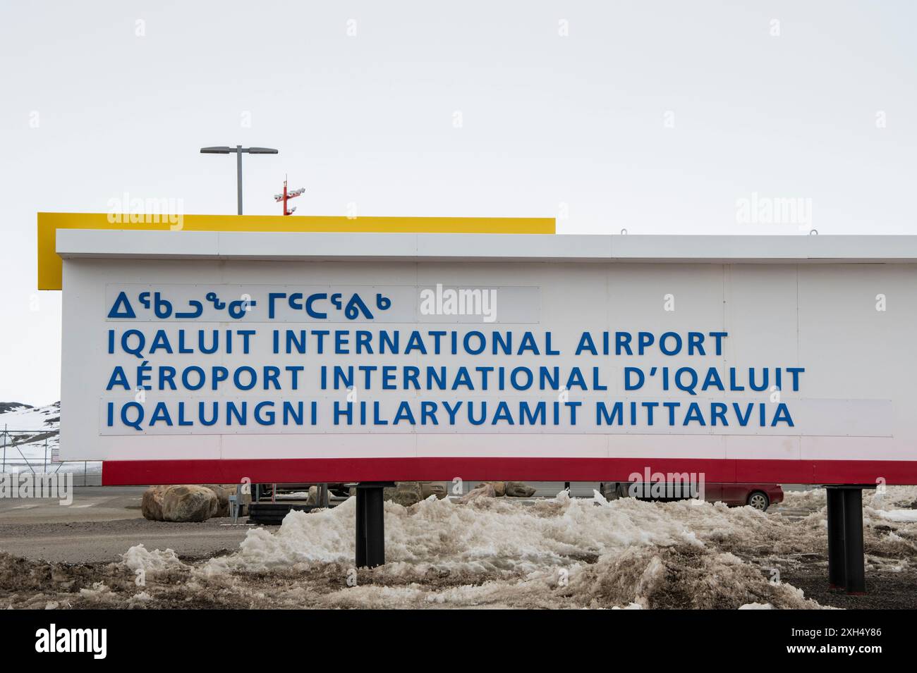 Multilingual Iqaluit International Airport sign in English, French ...