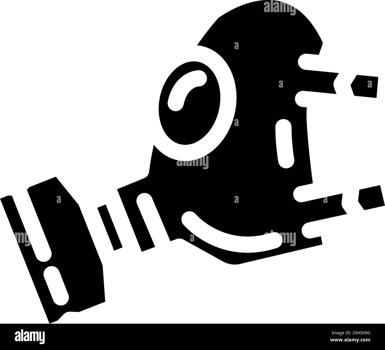 full face respirator ppe protective equipment glyph icon vector ...