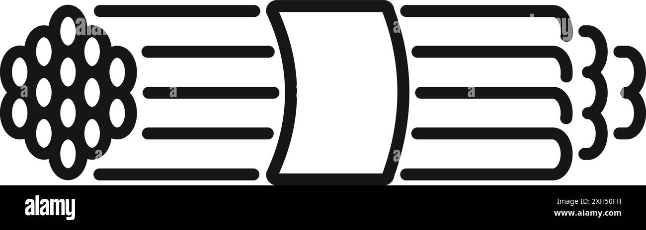 Black and white icon of a fiber optic cable transferring data Stock ...