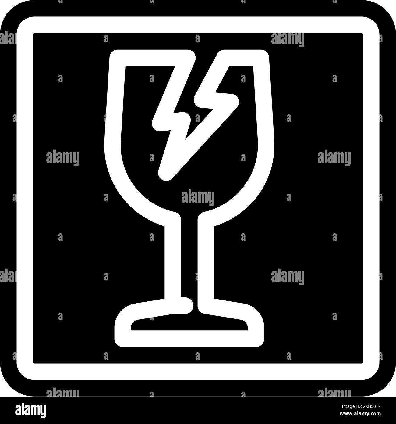 fragile product label warning glyph icon vector illustration Stock ...