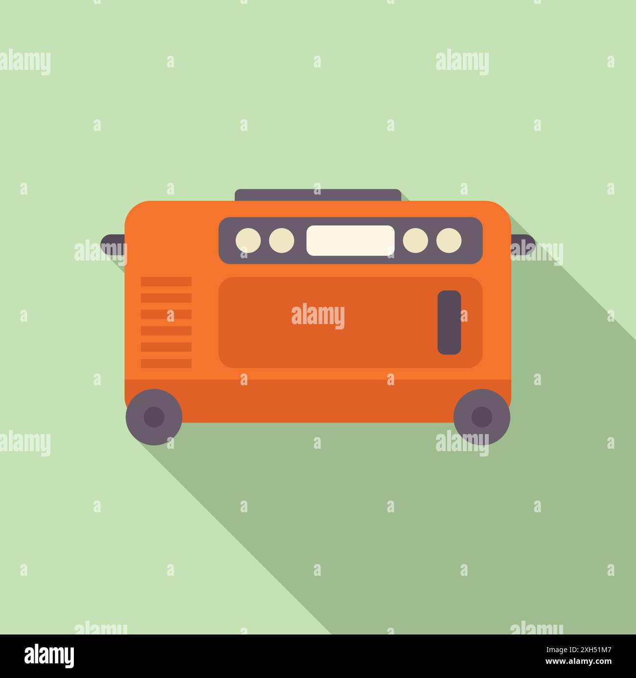 Orange portable generator providing backup power during an emergency ...