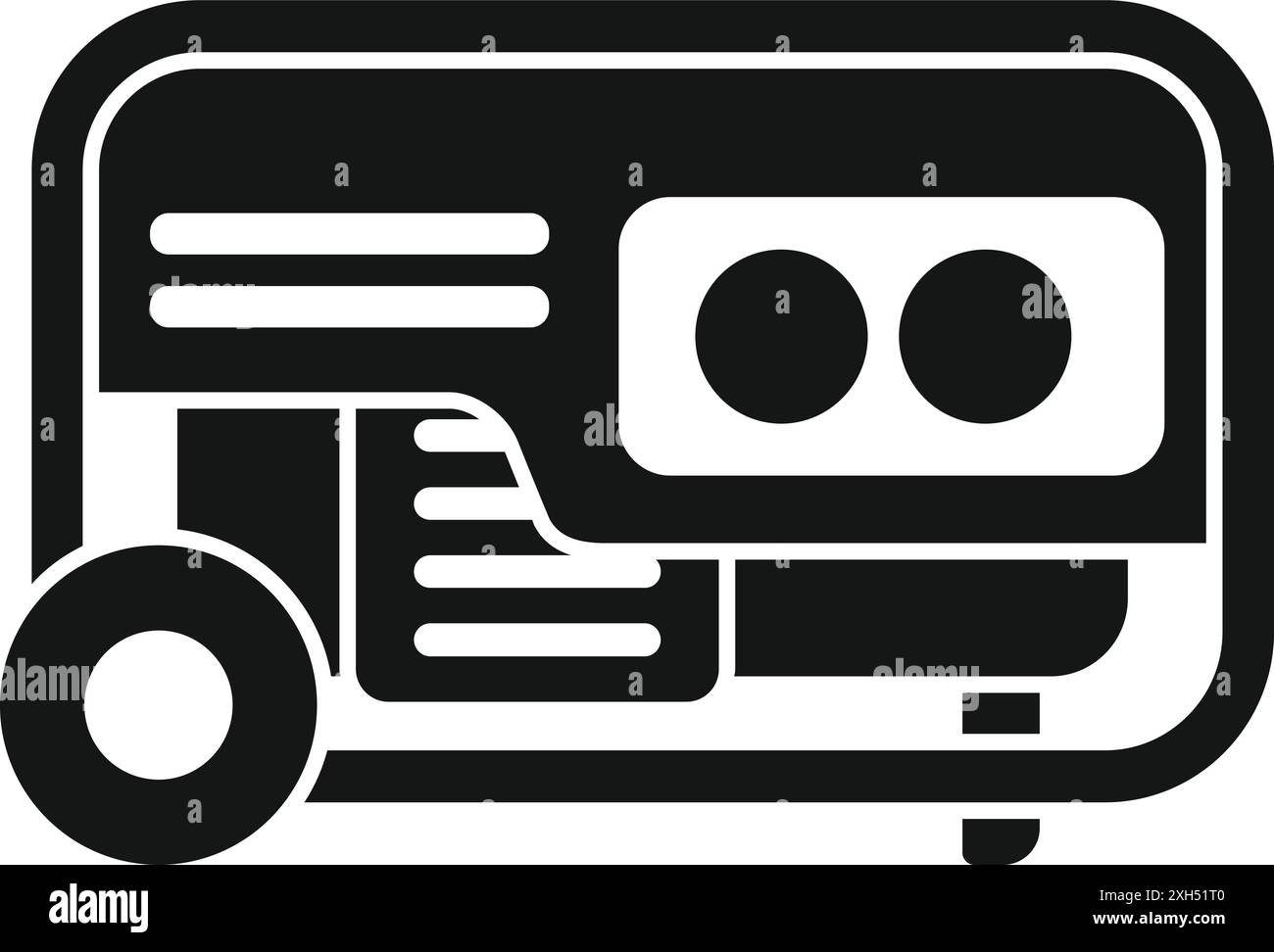 Black and white icon of a portable generator, a reliable source of ...