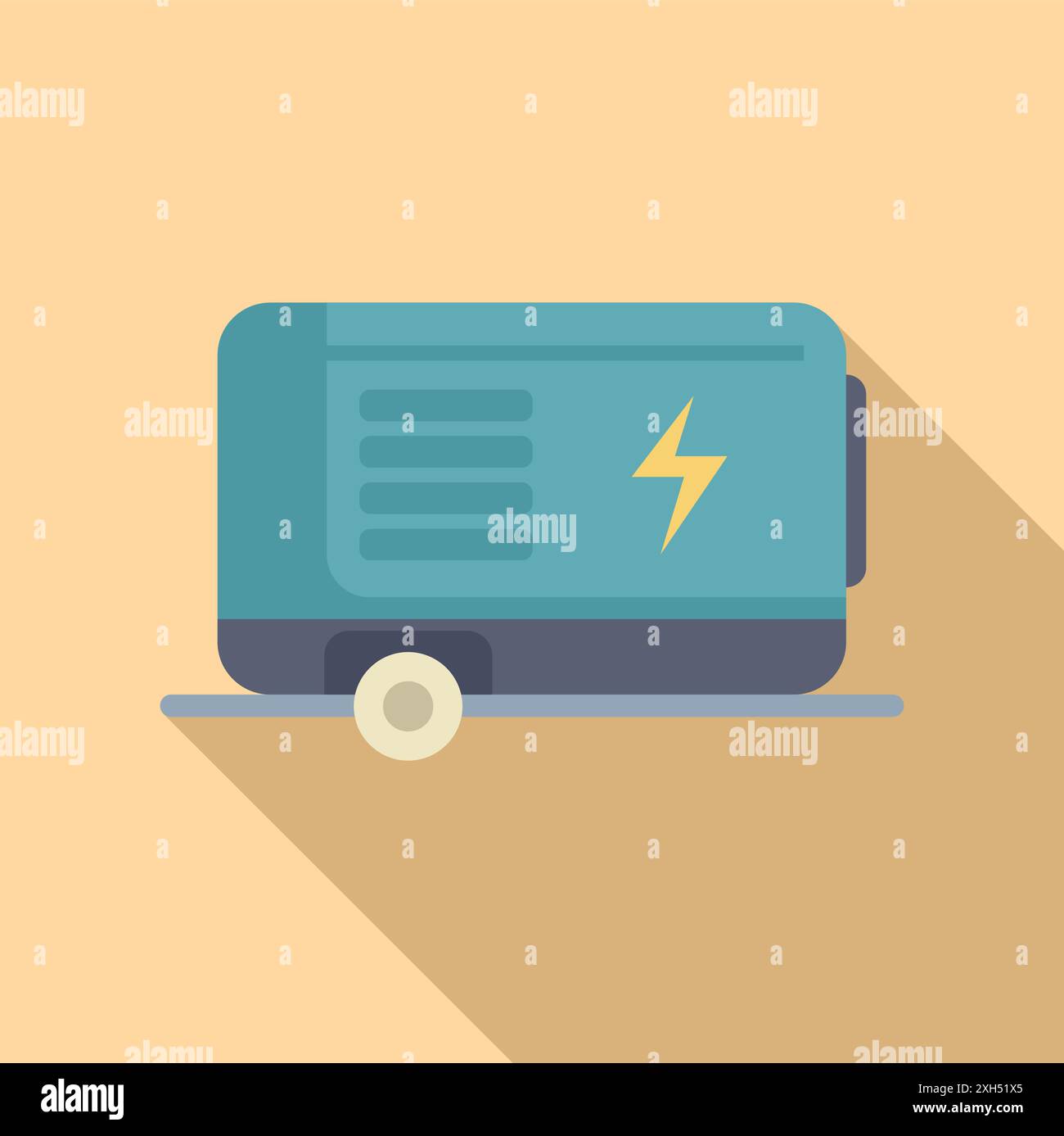 Illustration of a portable generator providing emergency power during a ...