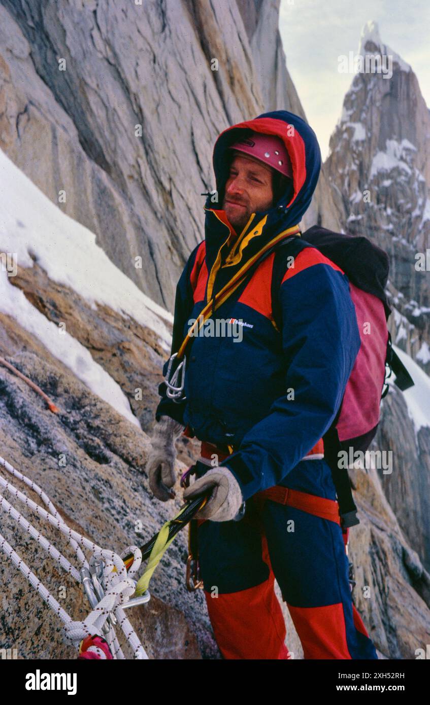 The norwegian climber Tor Tiller on the Maestri route on the big rock ...