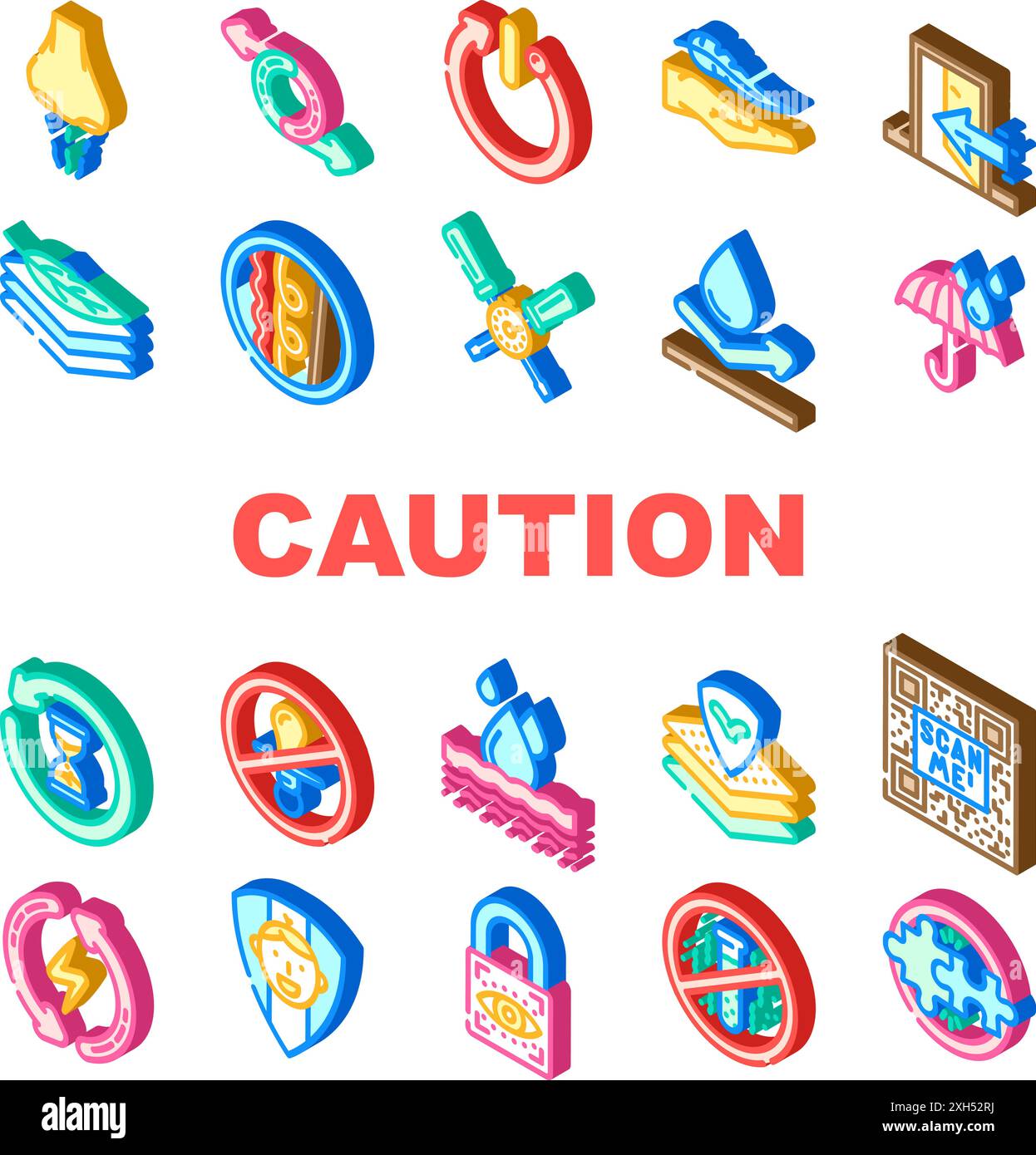 Product caution label warning icons set vector odor control hi-res ...