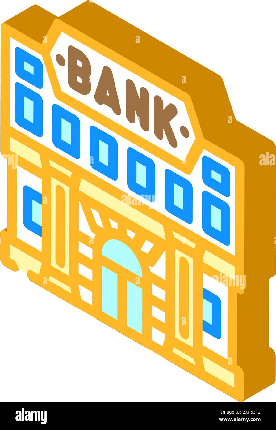 payment bank building isometric icon vector illustration Stock Vector ...
