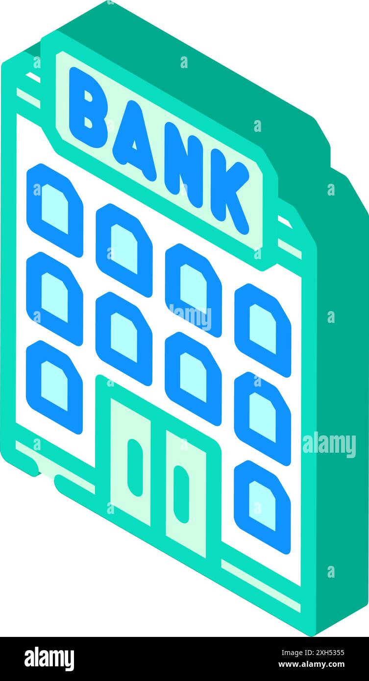 transfer bank building isometric icon vector illustration Stock Vector ...