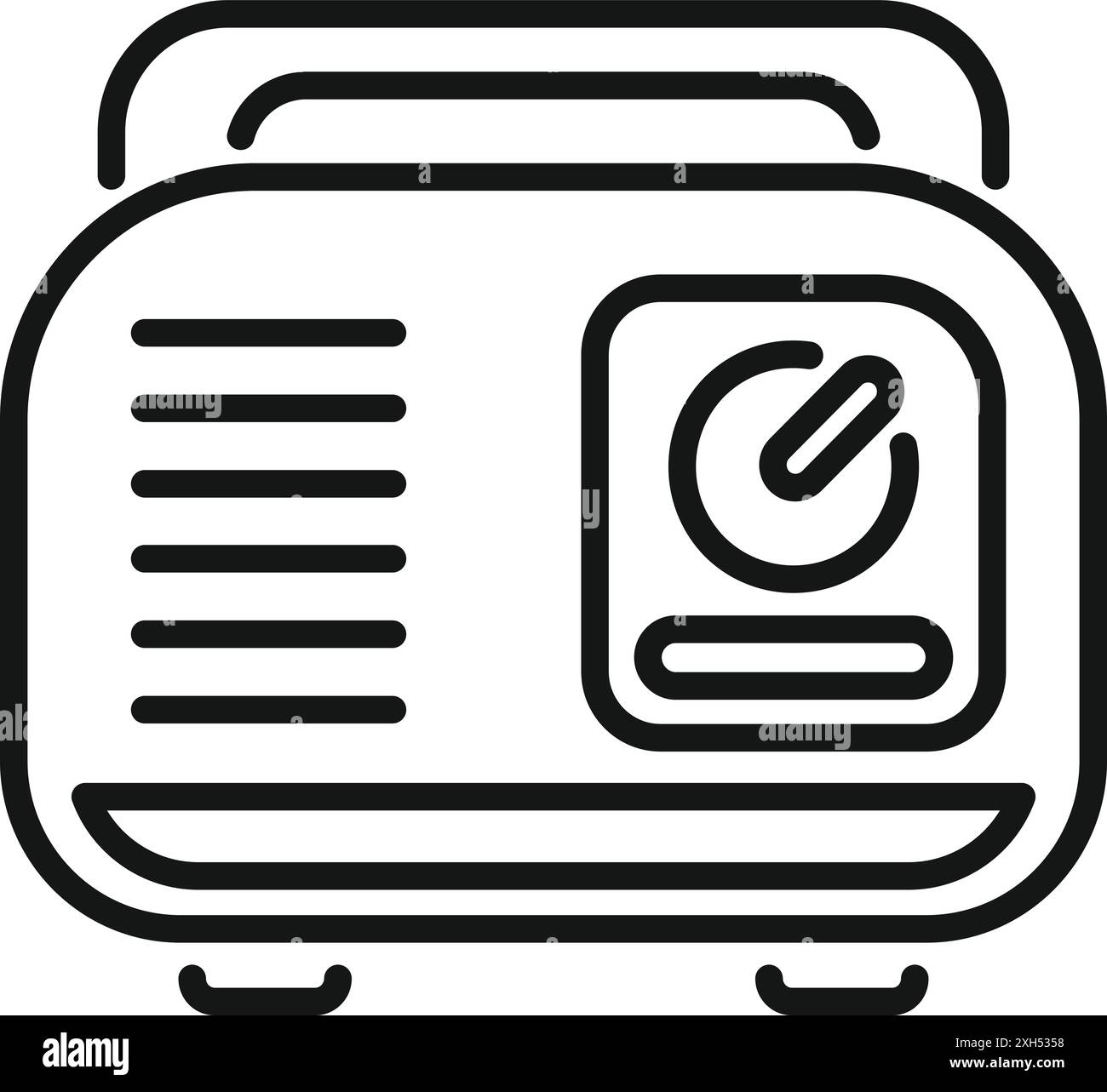 Portable radio receiver transmitting electromagnetic waves, outline ...