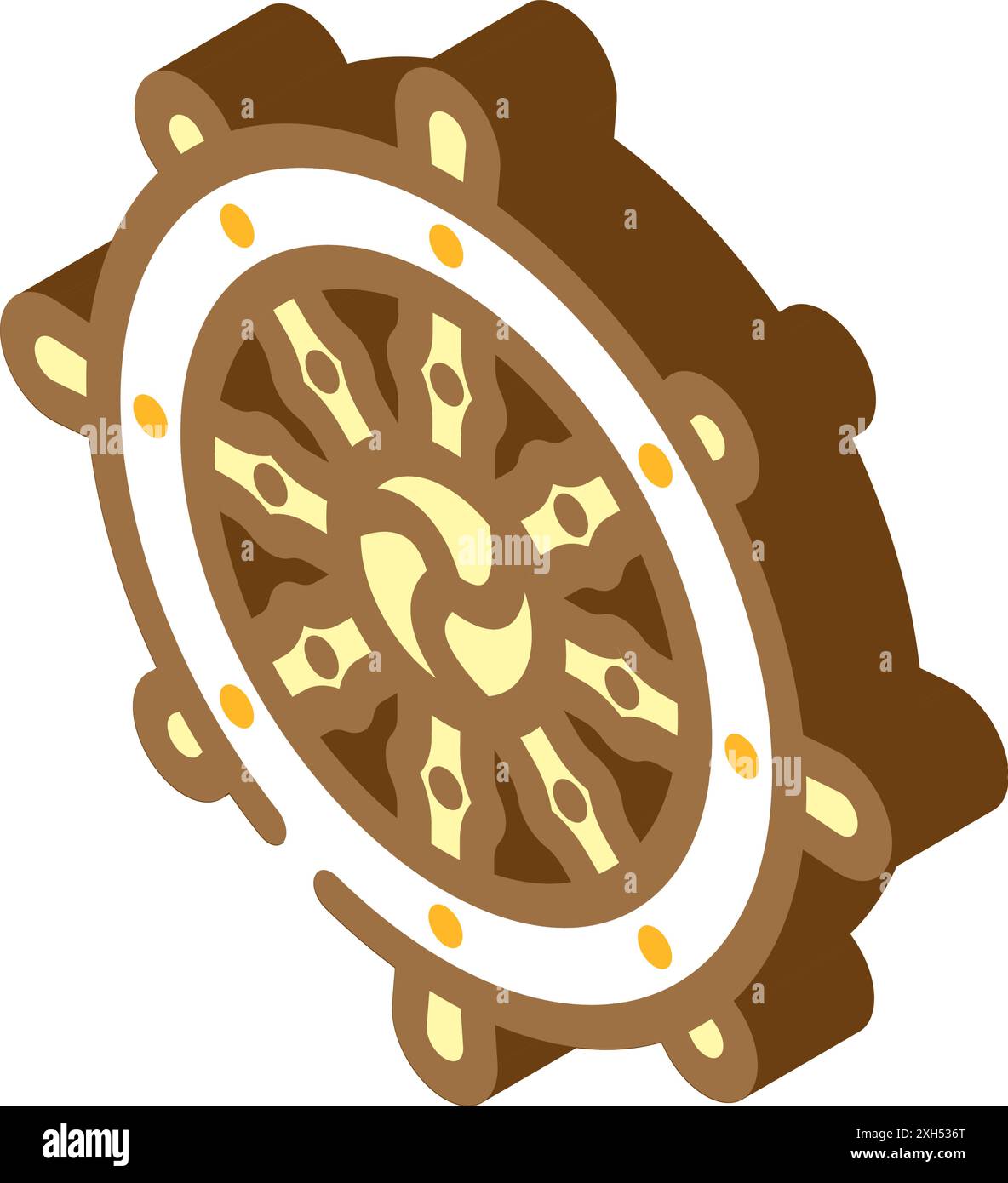 dharma wheel dharmachakra isometric icon vector illustration Stock ...