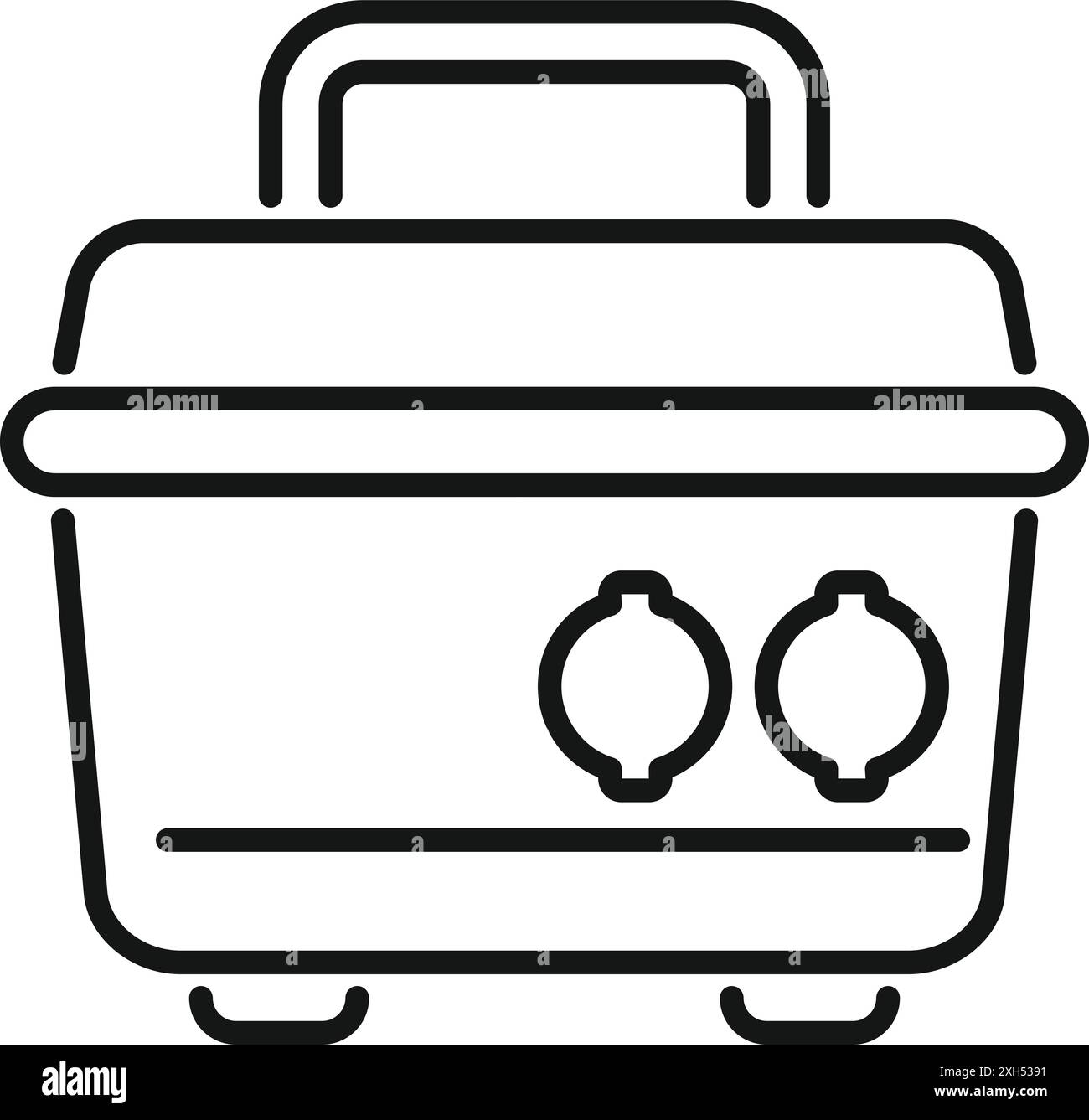 Line drawing of a portable generator, a device converting fuel into ...