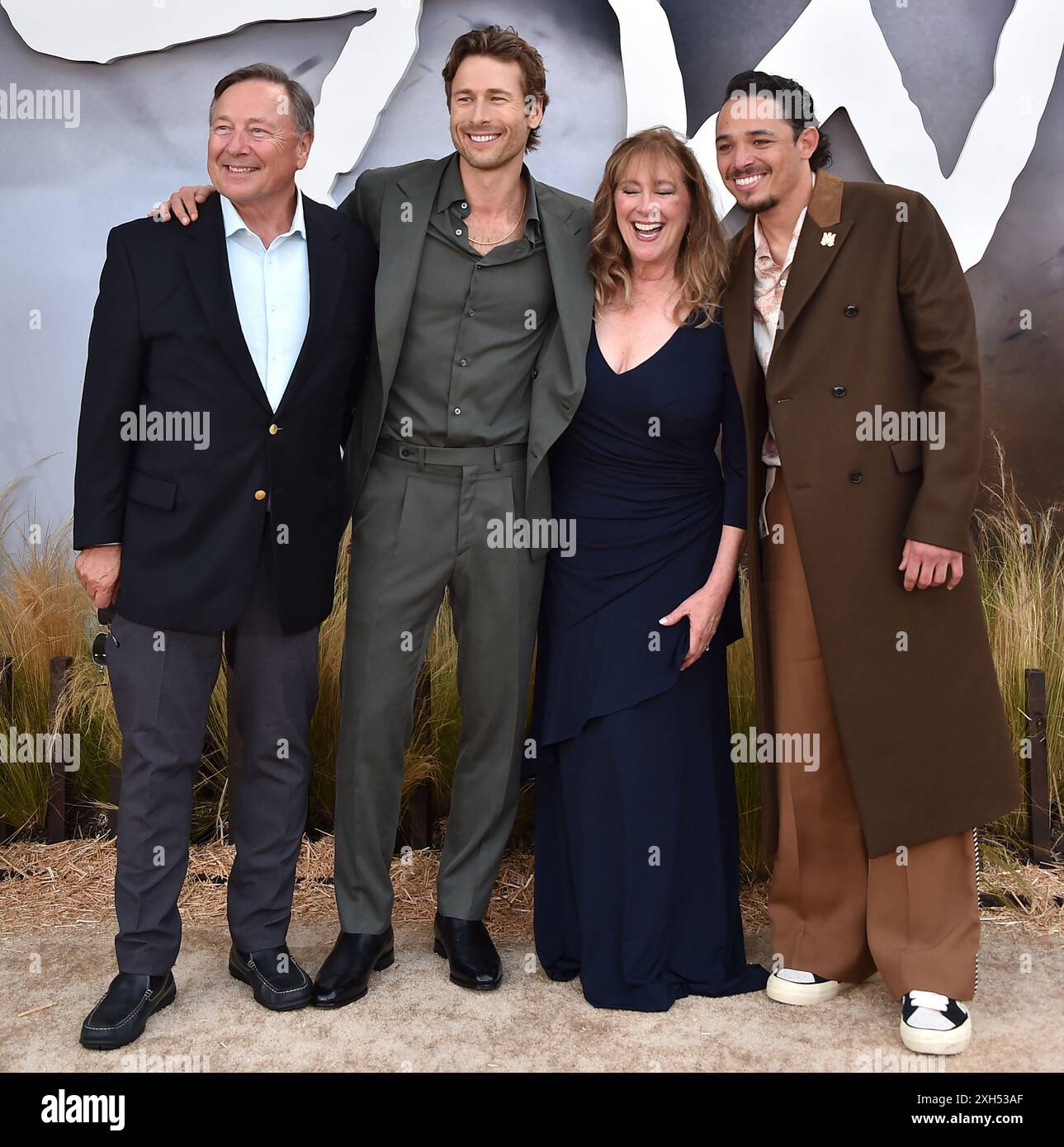 Westwood, USA. 11th July, 2024. Glen Powell Sr., Glen Powell, Cyndy ...