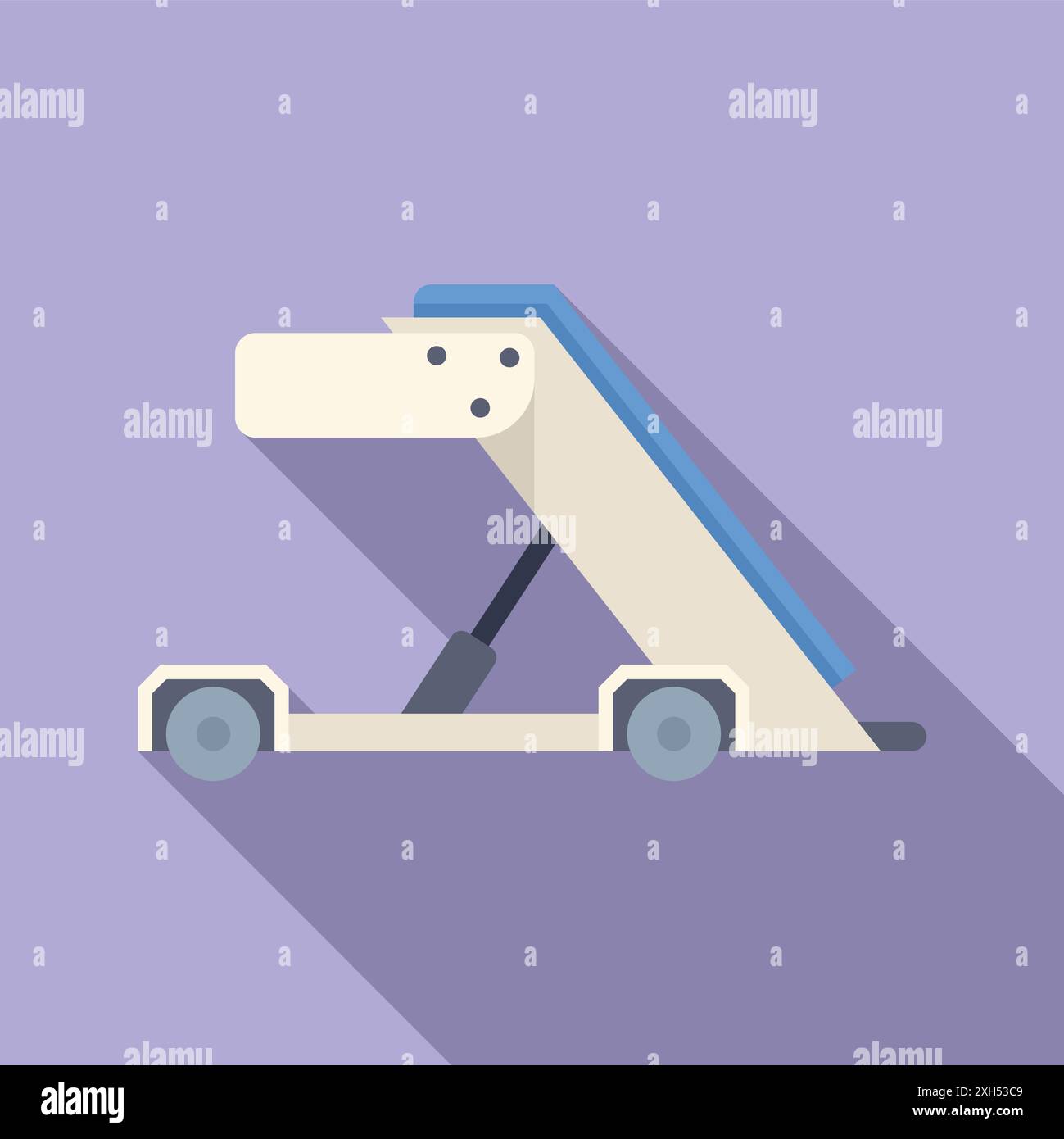 Mobile passenger boarding bridge connecting plane to airport gate with ...