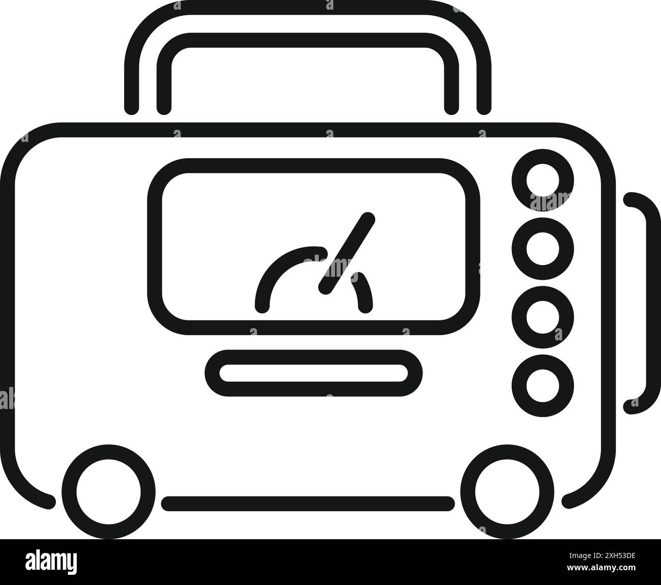 Portable x ray machine showing the screen and buttons in a simple ...