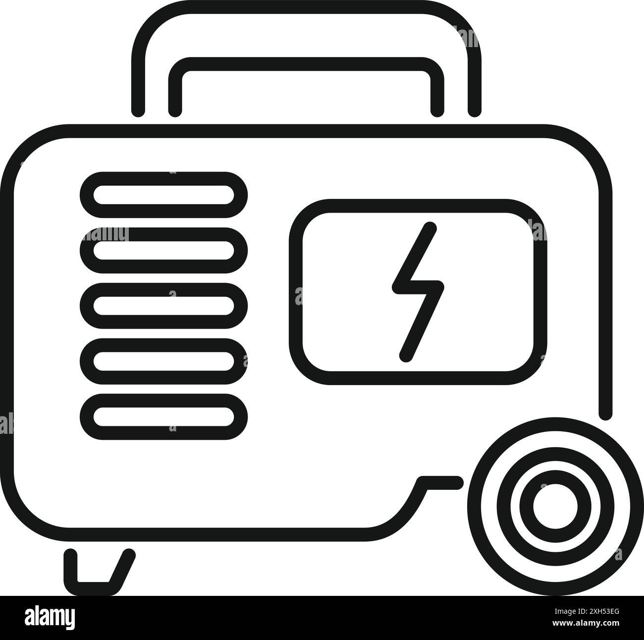 Line drawing of a portable generator supplying electrical power during ...