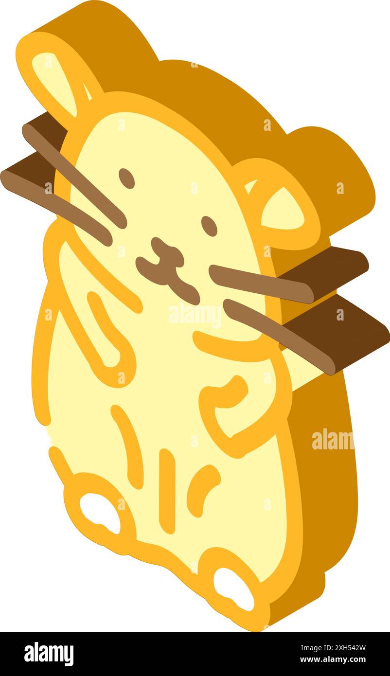 cute hamster sitting pet isometric icon vector illustration Stock ...