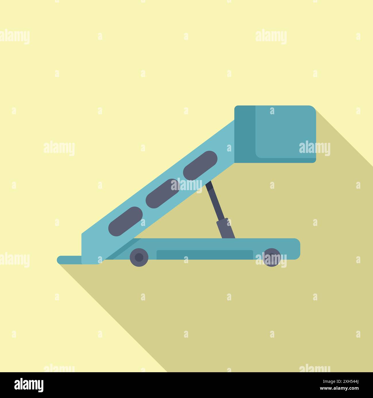 Mobile passenger boarding ramp connecting an airplane to the airport ...