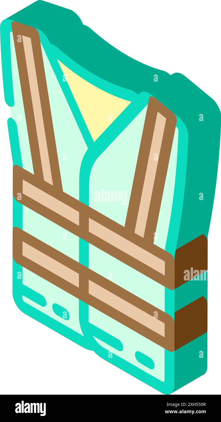 high visibility clothing ppe protective equipment isometric icon vector ...