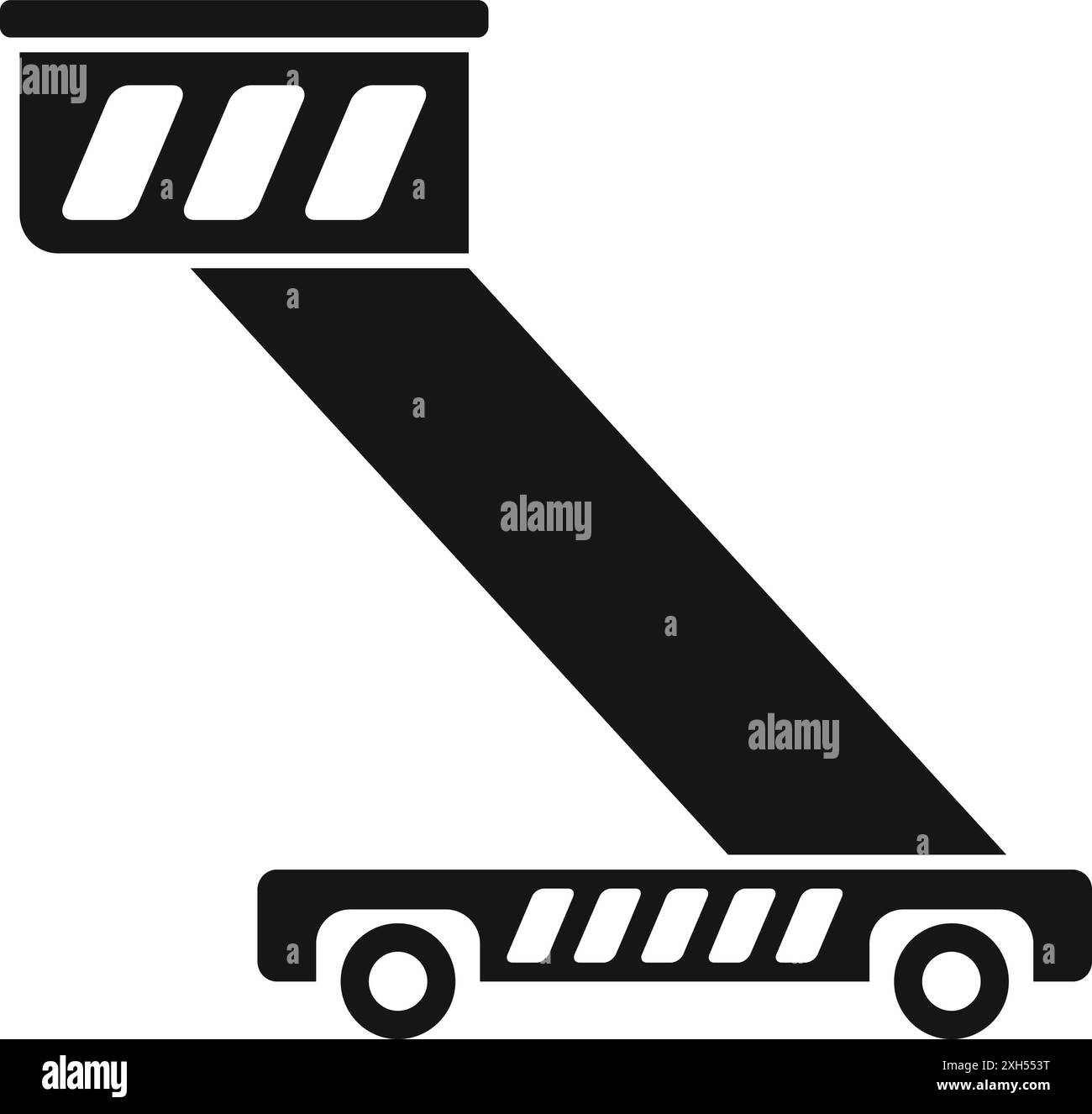 Black silhouette icon of an airport passenger boarding bridge ...