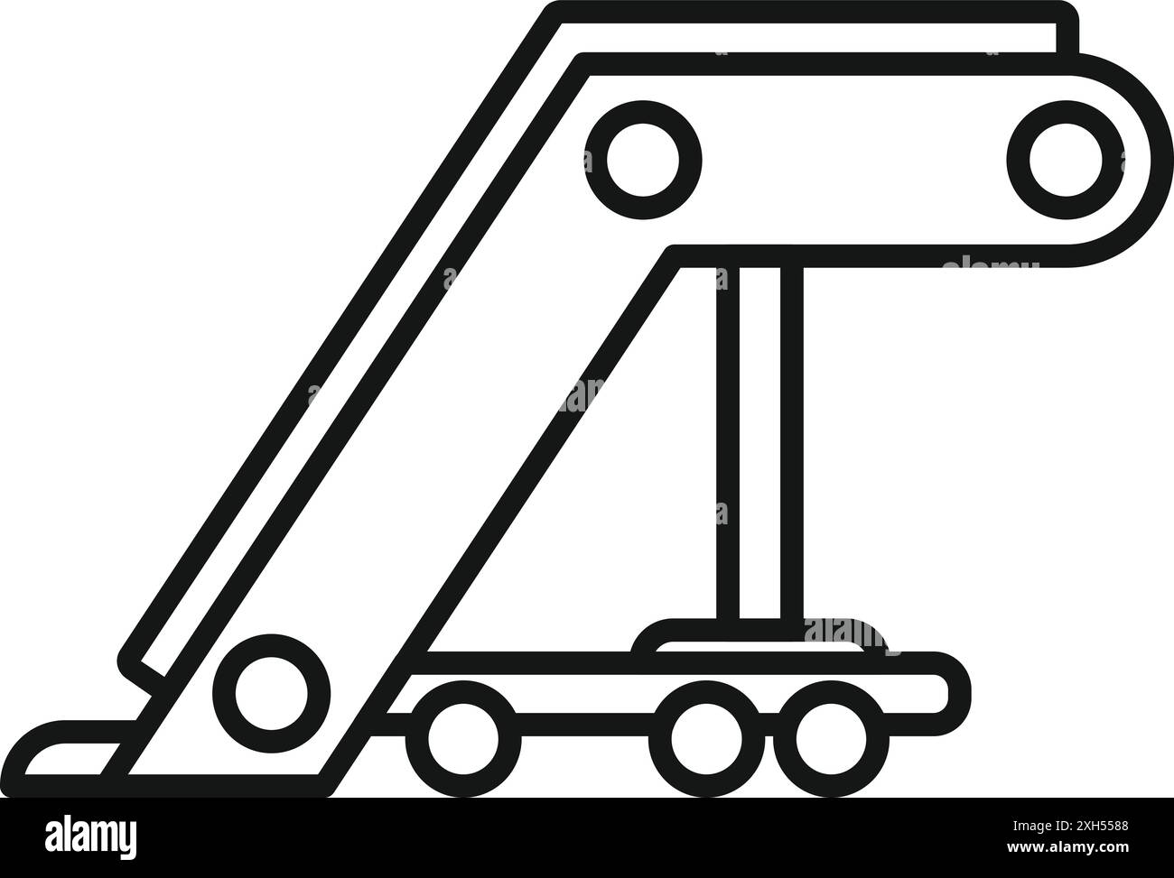 Line drawing of a passenger boarding bridge connecting an airplane to ...
