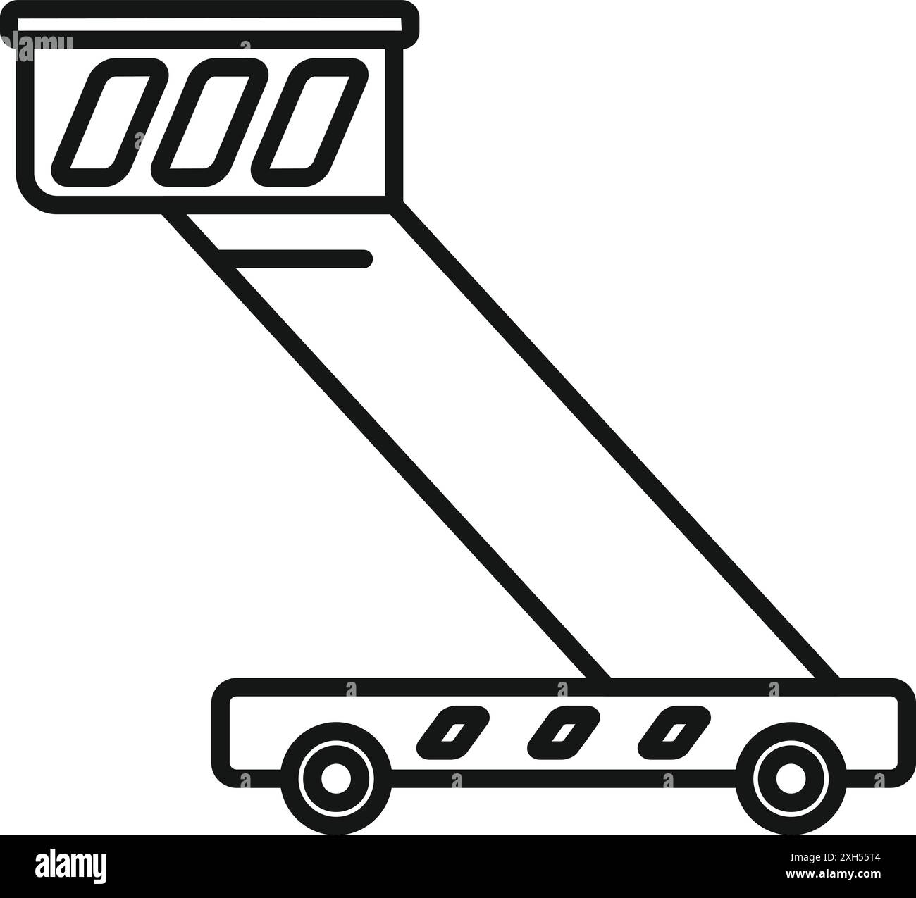 Illustration of an airport passenger boarding bridge connecting a plane ...
