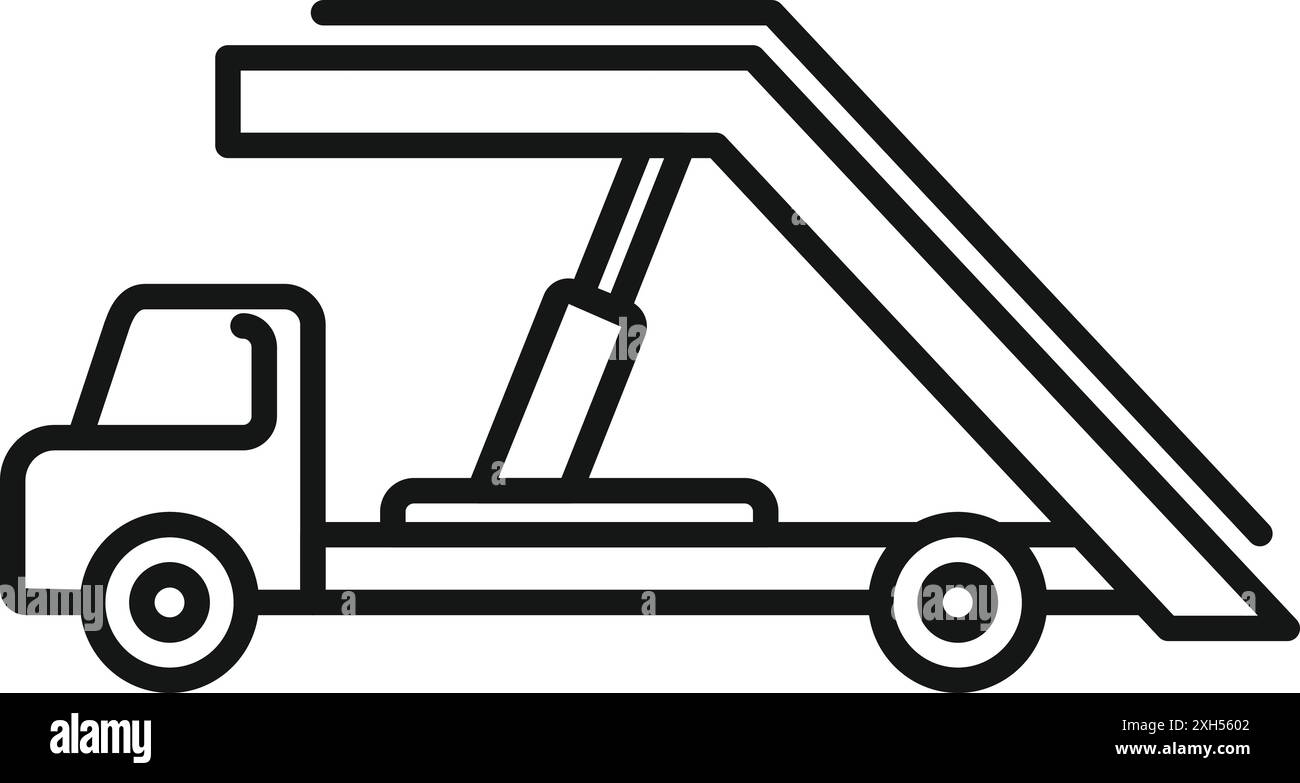 Line drawing of passenger boarding stairs vehicle providing access to ...