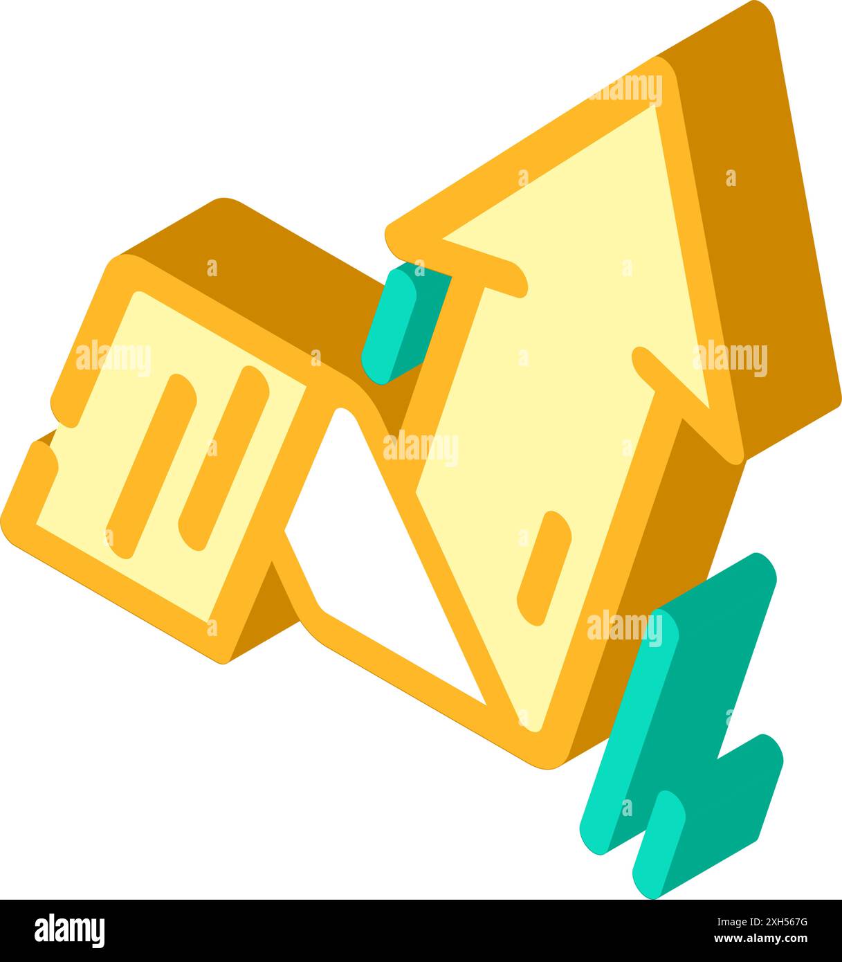 arrow pointing upward progress isometric icon vector illustration Stock Vector Image & Art - Alamy