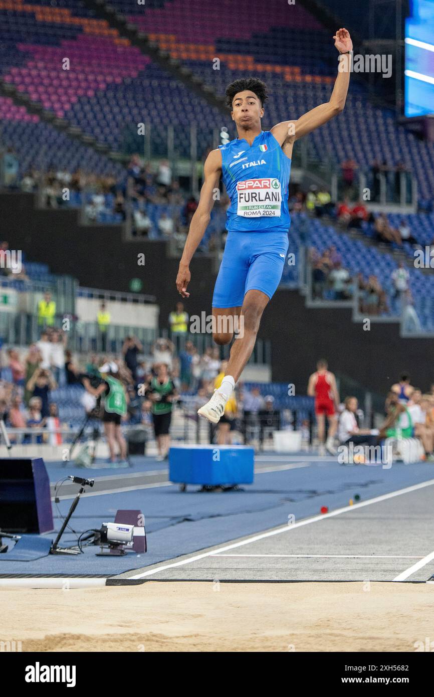 Mattia Furlani (Italy), men's long jump bronze medal at European ...