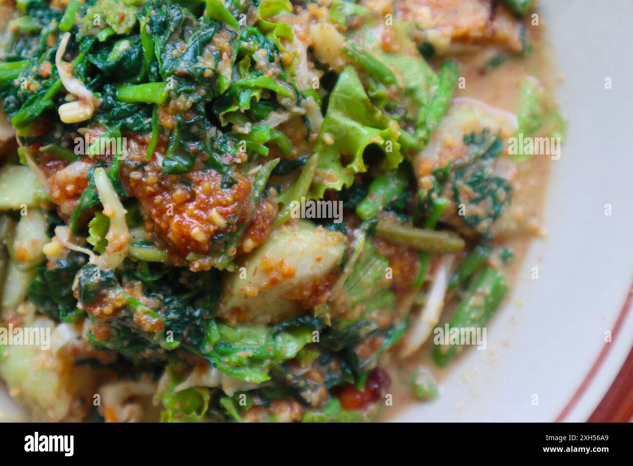 lotek is a traditional salad from Indonesia made from vegetable ...