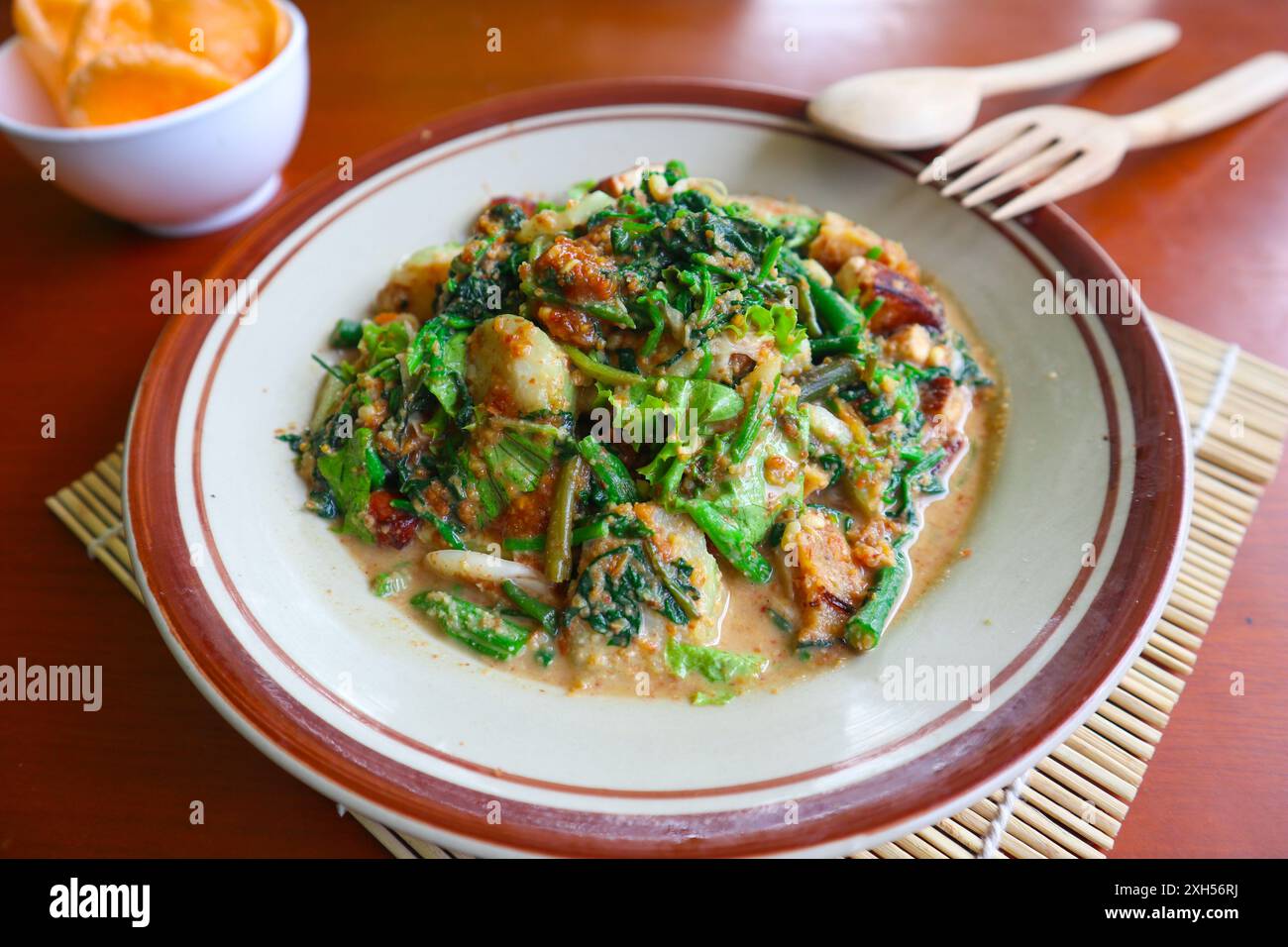 lotek is a traditional salad from Indonesia made from vegetable ...