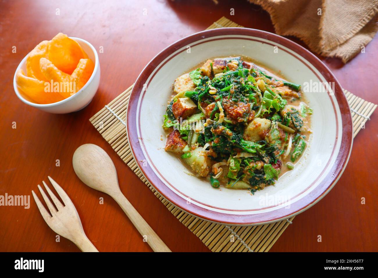 lotek is a traditional salad from Indonesia made from vegetable ...