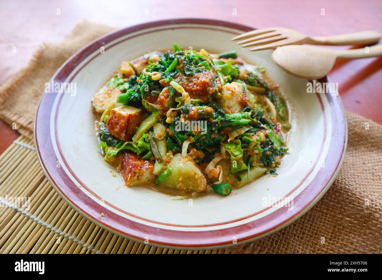 lotek is a traditional salad from Indonesia made from vegetable ...