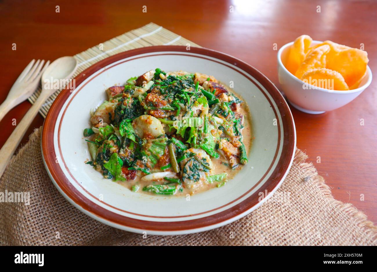 lotek is a traditional salad from Indonesia made from vegetable ...