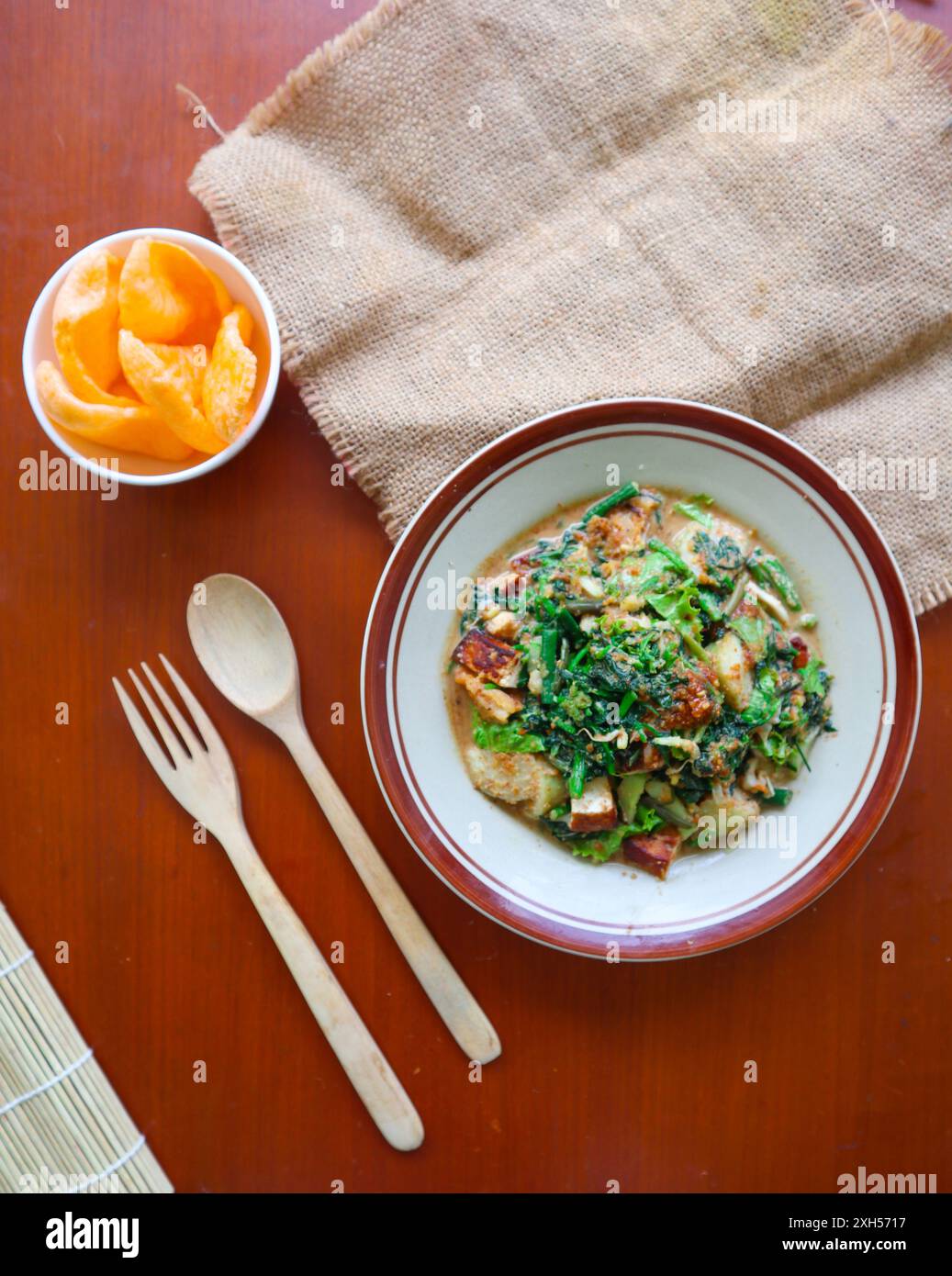 lotek is a traditional salad from Indonesia made from vegetable ...