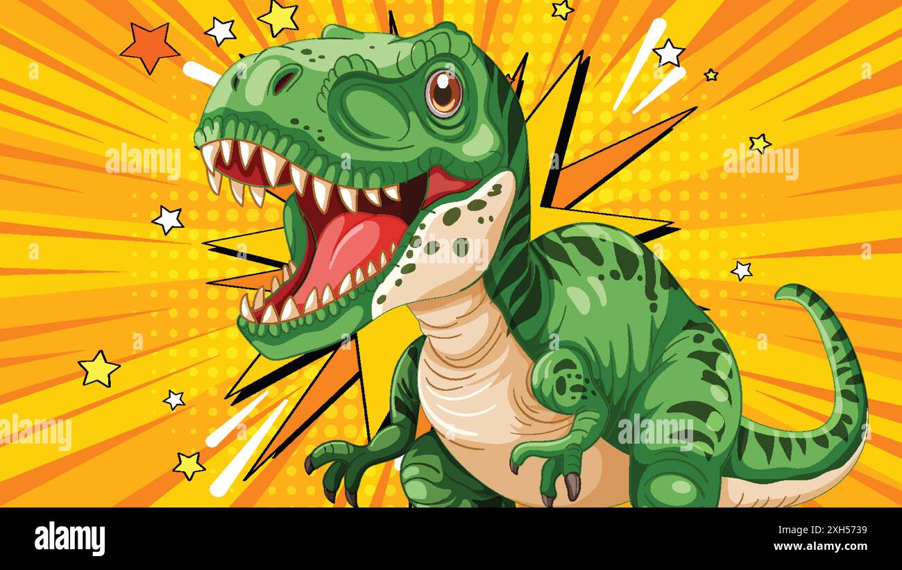 A fierce dinosaur with a comic background Stock Vector Image & Art - Alamy