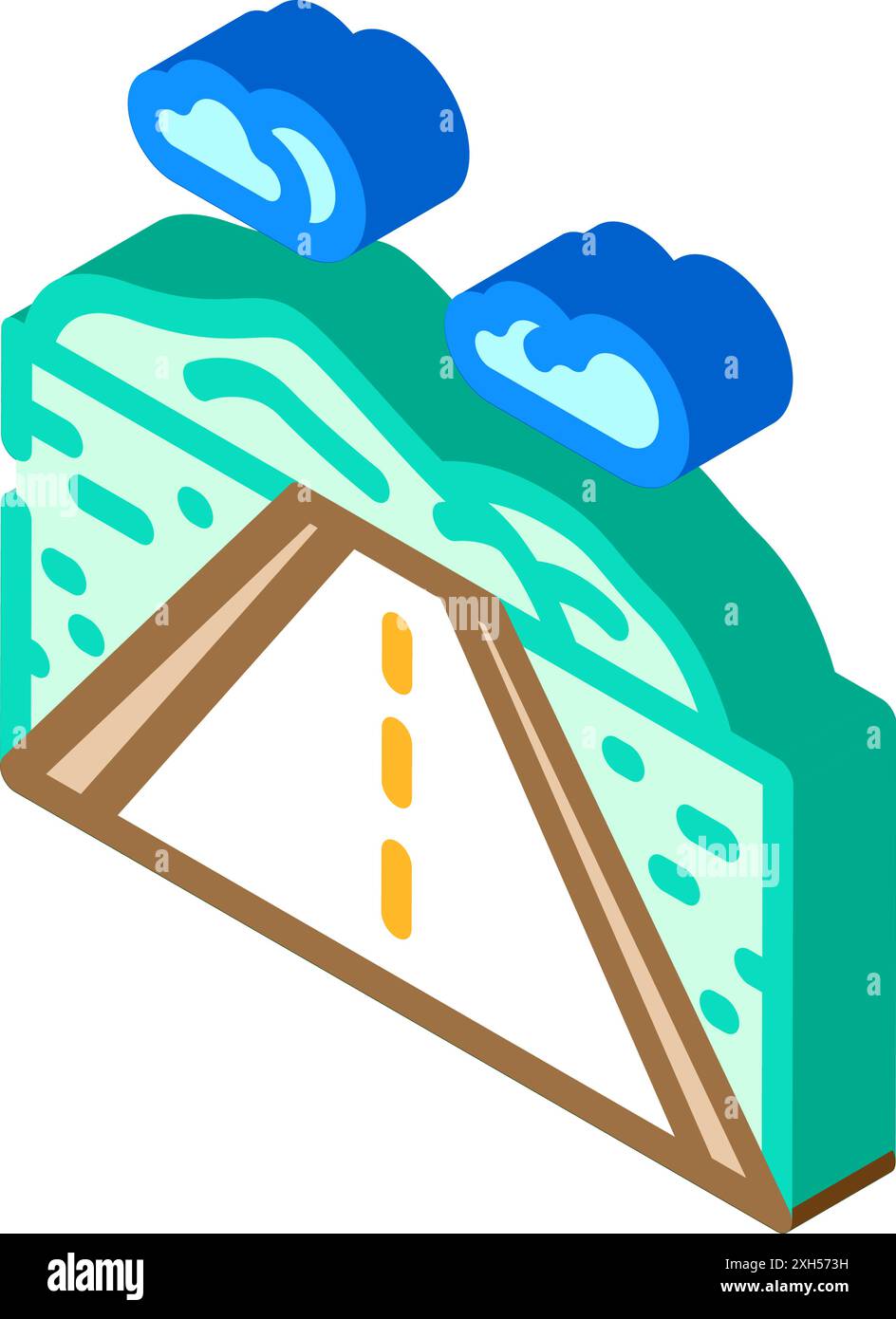 road leading forward progress isometric icon vector illustration Stock ...