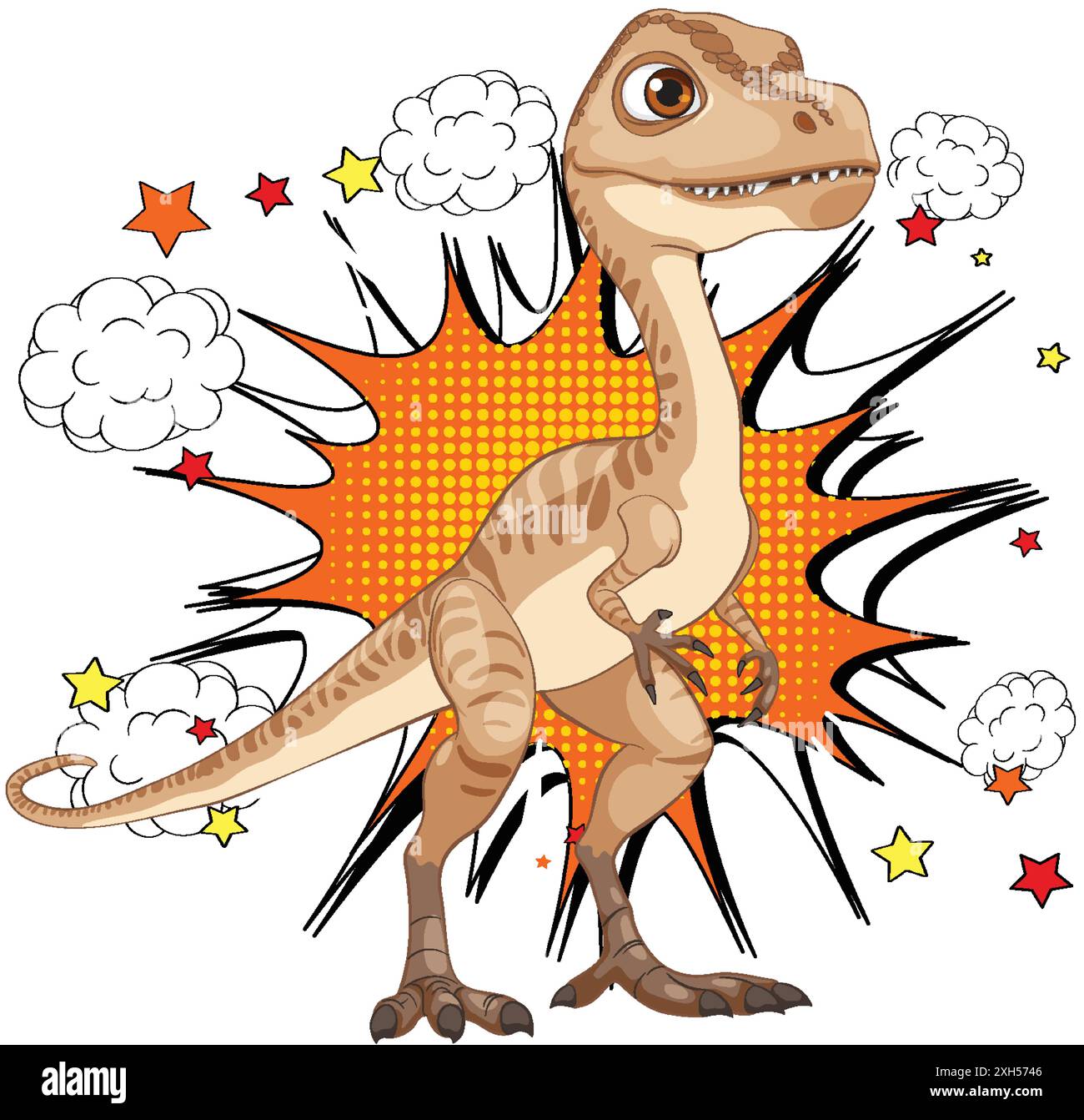 Dinosaur with comic-style explosion background Stock Vector Image & Art ...
