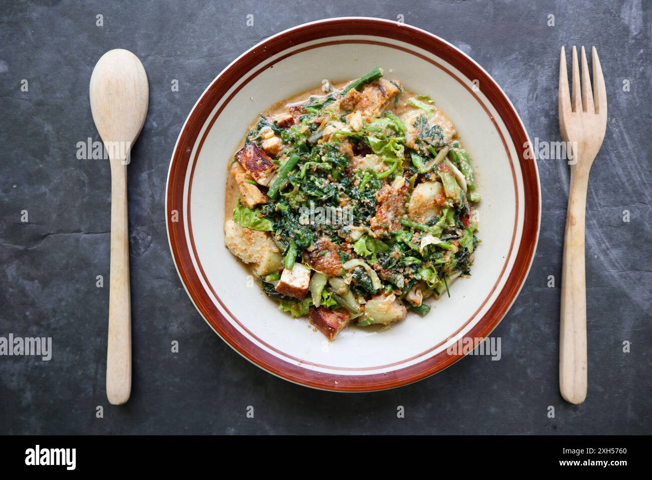 lotek is a traditional salad from Indonesia made from vegetable ...