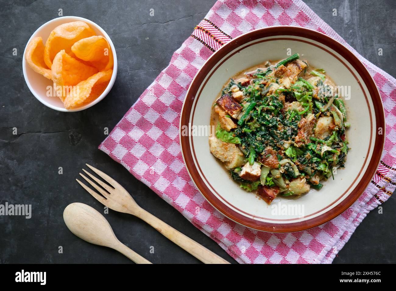 lotek is a traditional salad from Indonesia made from vegetable ...