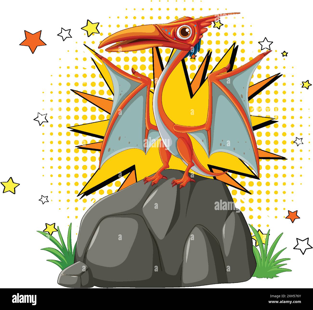 Rock green plants on Stock Vector Images - Alamy