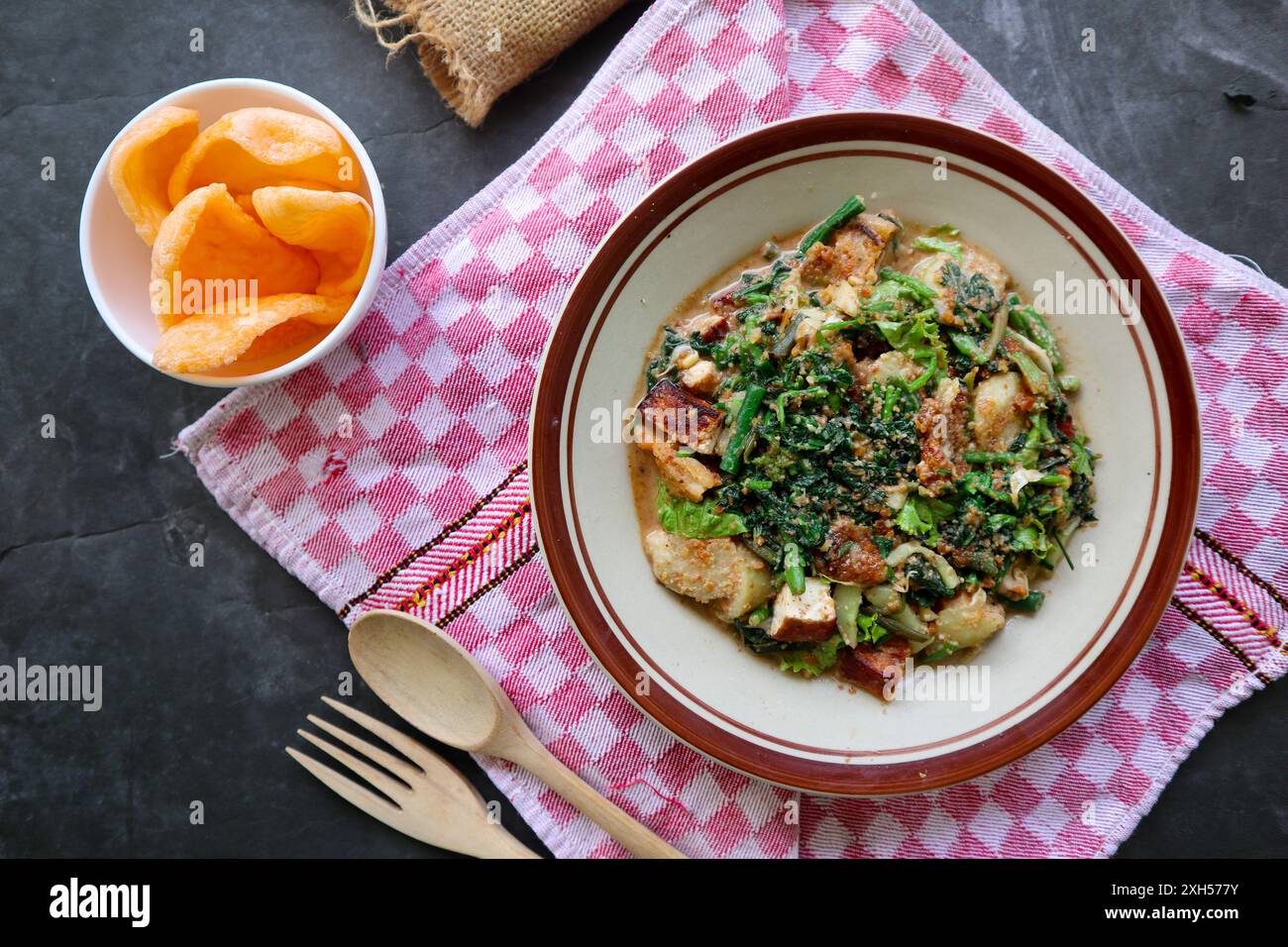 lotek is a traditional salad from Indonesia made from vegetable ...