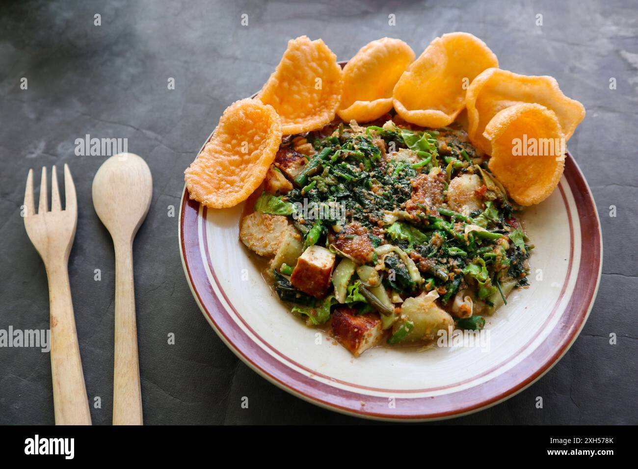lotek is a traditional salad from Indonesia made from vegetable ...