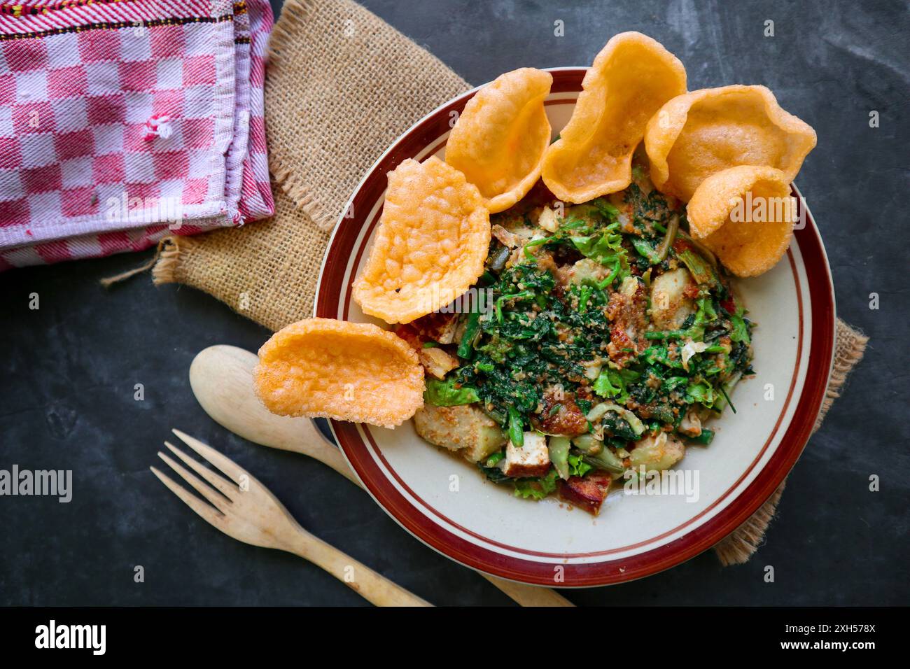 lotek is a traditional salad from Indonesia made from vegetable ...